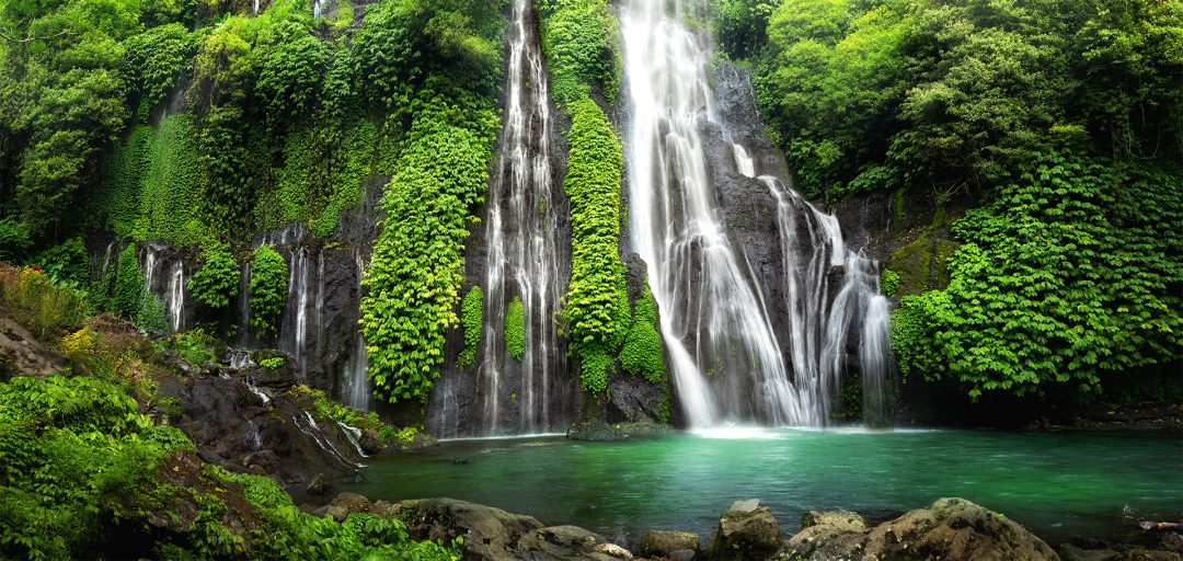 Jungle,Waterfall,Cascade,In,Tropical,Rainforest,With,Rock,And,Turquoise ...